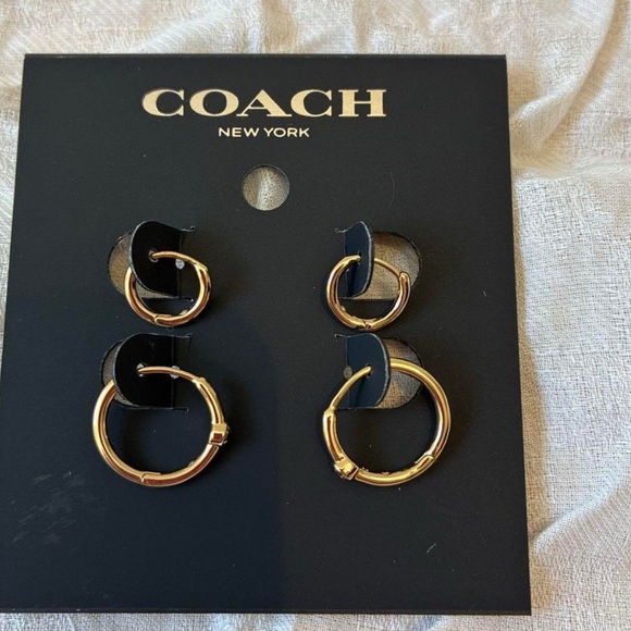 Coach | Jewelry | Coach Gold Hoop Earrings Set Nwt | Poshmark